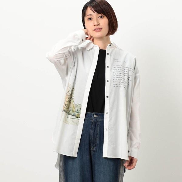 型番：5268-8010ブランド：ニコルホワイト商品名：【WALDO】風景柄レギュラーシャツカラー：28オフホワイト