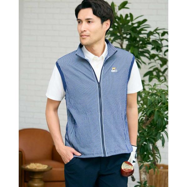 型番：312R4404ブランド：ゴールデンベア商品名：GBGベスト　【GBGOLF】カラー：サックス/ネイビー