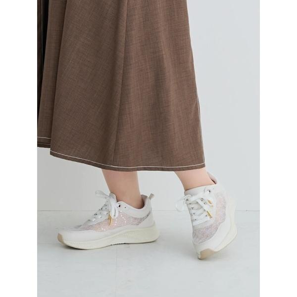 型番：25221690819ブランド：リジェイ＆スプル商品名：【la farfa SHOES/ラ・ファーファシューズ】チュールスニーカーカラー：ベージュ/黒/オフホワイト
