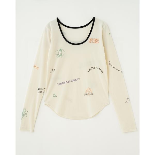 型番：202251013014ブランド：ローズバッド商品名：SHEER VELOUR L/S TEEカラー：BROWN/WHITE/GREY