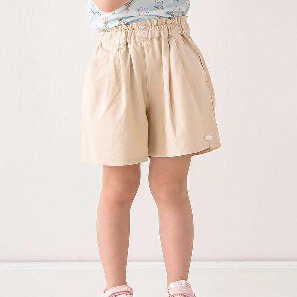 型番：1810-73257ブランド：スラップスリップ商品名：【お揃い/接触冷感】無地花柄ひまわり麻レーヨンタック入りショートパンツ(90~130cm)カラー：オレンジ/ベージュ/ネイビー系(ひまわり柄)/ピンク系(花柄)/パープル系(花柄)...