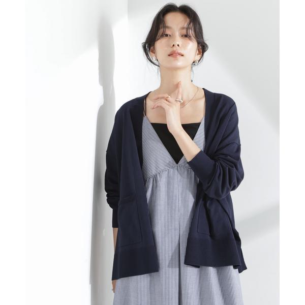 型番：6695122314ブランド：ナノユニバース商品名：TEKNICO GIZAコットンオーバーカーディガンカラー：オフホワイト1/ピンク/D.ネイビー1