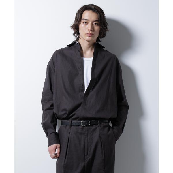 型番：6685120218ブランド：ナノユニバース商品名：「BELGIUM LINEN FABRICS」リネンコットンレギュラーシャツカラー：ブラック/ホワイト/ピンク/L.ブルー1