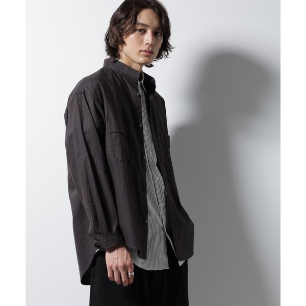 型番：6685120219ブランド：ナノユニバース商品名：「BELGIUM LINEN FABRICS」リネンコットンスタンドカラーシャツカラー：ブラック/ホワイト/ピンク/L.ブルー1