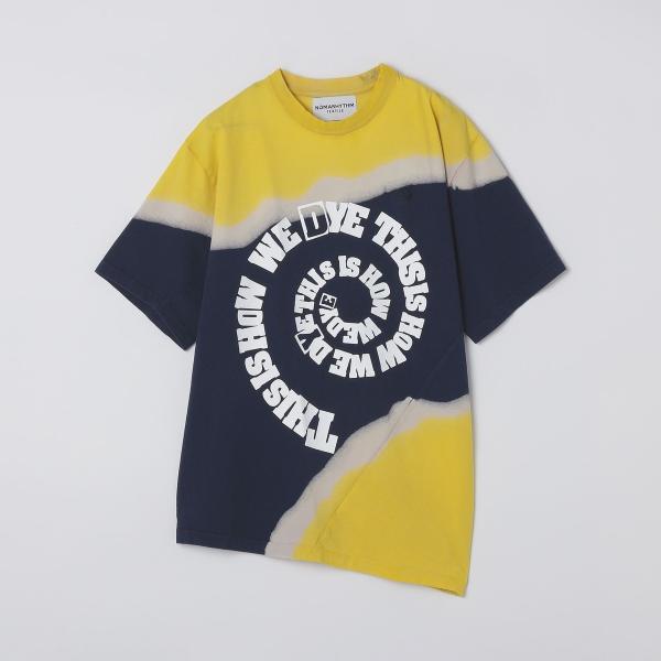 型番：112115677ブランド：シップス商品名：NOMARHYTHM TEXTILE: HAND DYE TWIST TEE PRINTカラー：ブラック/ネイビー
