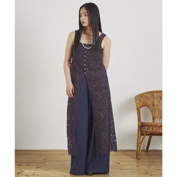型番：205251041002ブランド：ローズバッド商品名：(mag.by c)LACE SLEEVELESS DRESSカラー：WHITE/NAVY