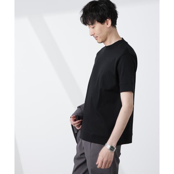 型番：6685124241ブランド：ナノユニバース商品名：[FORMAL JERSEY]モックネックカットソー半袖カラー：ブラック/ホワイト/L.ブラウン1