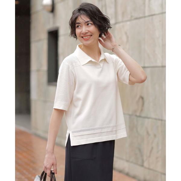 型番：KRG0GM0532ブランド：Ｊプレス商品名：【洗える】COTTON POLYESTER ニットポロカラー：オフ系/ベージュ系/ネイビー系