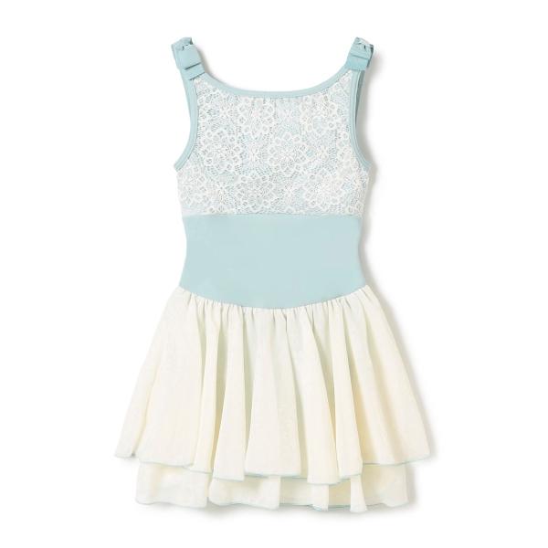 型番：054259-0401-51ブランド：チャコット商品名：スカート付レオタードカラー：シーグリーン/アイリス/オフホワイト