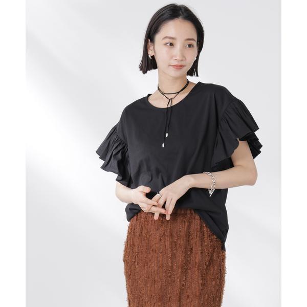 型番：6735124318ブランド：ナノユニバース商品名：STORATECH 機能素材フレアデザインスリーブトップスカラー：ブラック/ホワイト/カーキ