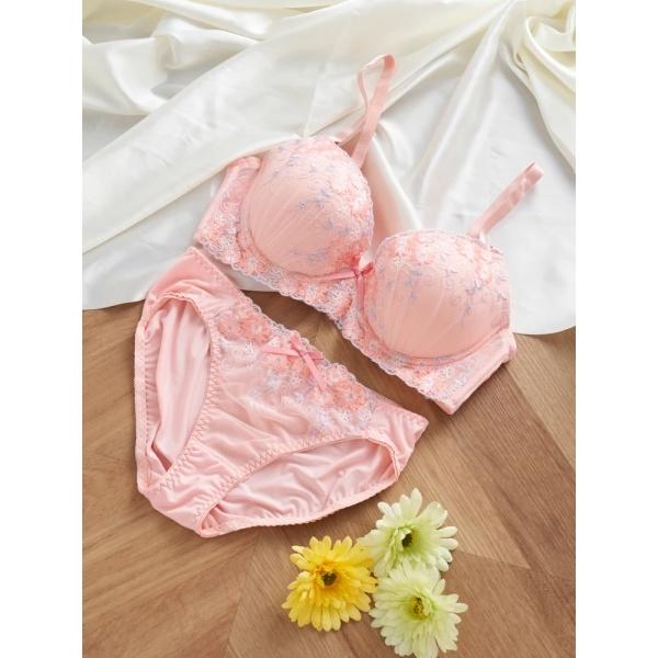 型番：25221697774ブランド：リジェイ＆スプル商品名：[D85-I95］プチフラワーレースソフトワイヤーブラ＆ショーツ(モールドカップ)カラー：エンジ