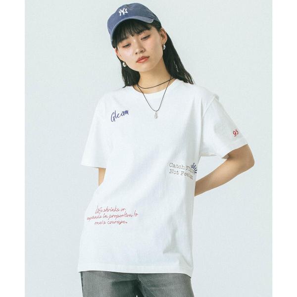 型番：202252013002ブランド：ローズバッド商品名：FREEHAND EMBROIDERY T-SHIRTカラー：WHITE/GREY