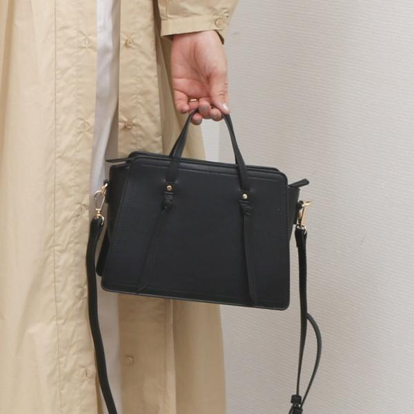 型番：10-00-03030ブランド：カシュカシュ商品名：【non-no 12月号掲載】カシュカシュ cachecache / 結びハンドルバンドバッグカラー：オーク/ブラック