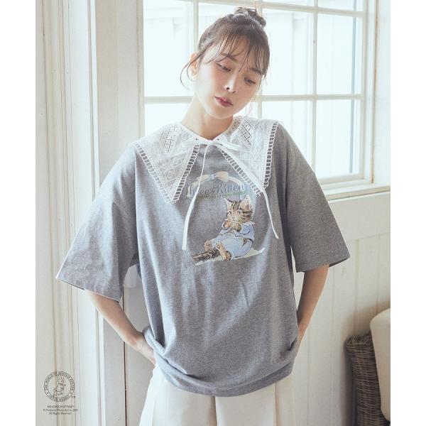 型番：01000723100ブランド：アースミュージック＆エコロジー商品名：PeterRabbit(TM)／earth こねこのトムＴカラー：杢ホワイト/杢グレー