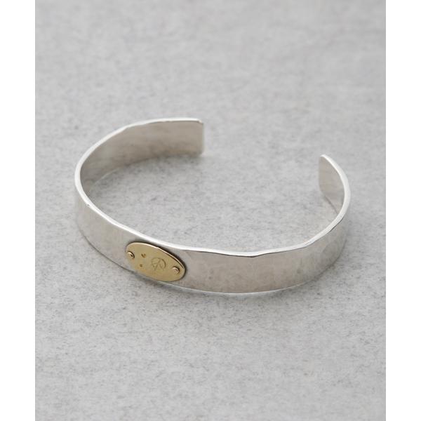 型番：6704248009ブランド：ナノユニバース商品名：Porter Classic／GOLD RIVET BANGLE LOVE ＆ PEACEカラー：シルバー