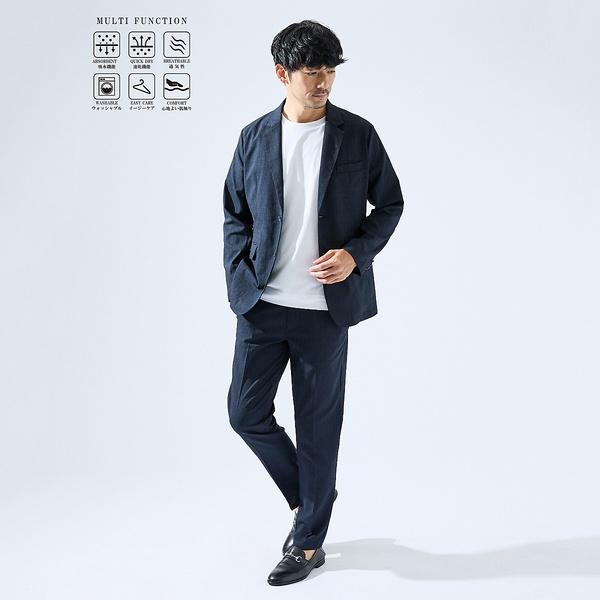 型番：71509370001ブランド：アバハウス商品名：【上下2点セット/セットアップ対応】吸水速乾 リネンライク セットアップ / スカラー：チャコールグレー/モカ/ブルー/ネイビー