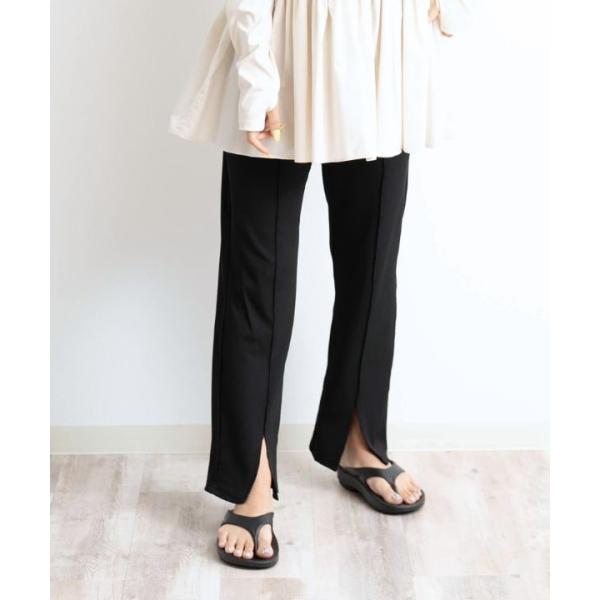 型番：TP-25010ブランド：スウィートマミー商品名：さらさら センタースリット リブニットパンツ　[マタニティ 産前産後]カラー：ブラック/ブルー/モカ