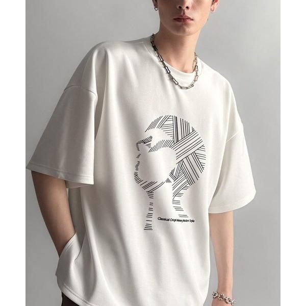 型番：CO1010006ブランド：クラシカルエルフ商品名：Face Graphic Oversized Double-Knit T-Shirtカラー：チャコールグレー/ブラック/オフホワイト