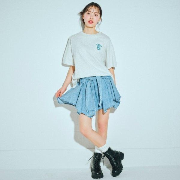 型番：7753104ブランド：ラブトキシック商品名：【LTXC】腰巻き風デニムキュロットカラー：ブルー/グレー