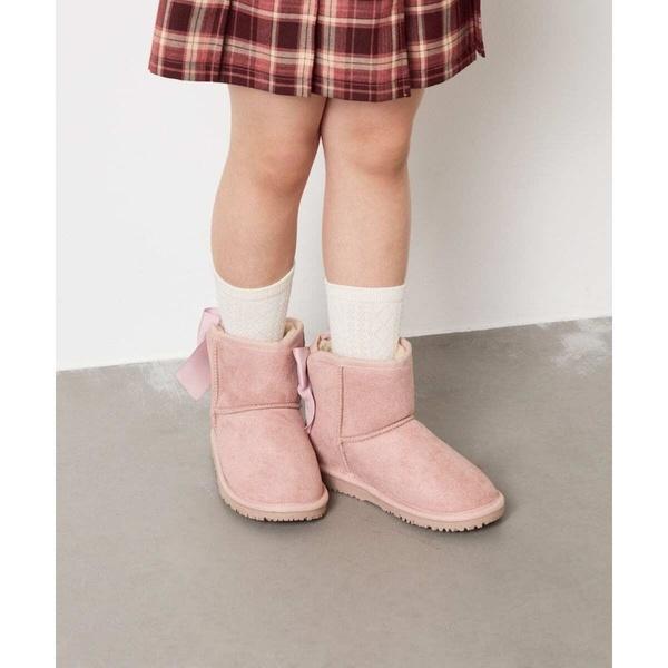 型番：KG6AD03039ブランド：アー・ヴェ・ヴェ商品名：[17-24cm]【毎年人気NO.1/撥水加工/クッションインソール】リボン付フェイクムートンブーツカラー：ピンク/ラベンダー/ベージュ/ブラック