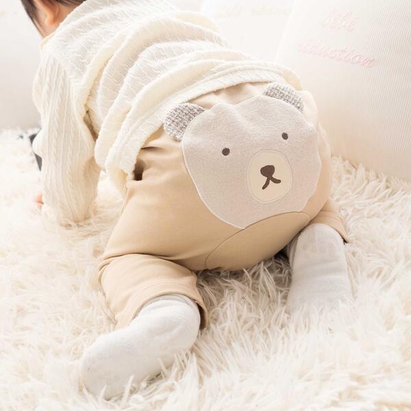 型番：1749-75553ブランド：フィヨ デュ ベベ ルダクティオン商品名：【お揃い】スムースクマパッチパンツ (70-90cm)カラー：ベージュ