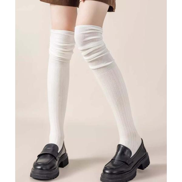 型番：YJnxz484aブランド：アイモハ商品名：[2025 MOSOX NEW COLLECTION]切り替えニーハイソックスカラー：ブラック/ホワイト/モカ/グレー