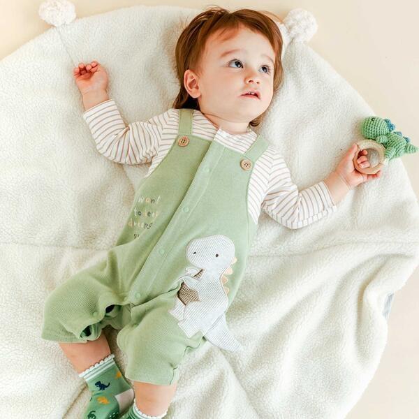 型番：1837-75674ブランド：スラップスリップ ベビー商品名：恐竜しっぽサロペットドッキングロンパースベビー(70~80cm)カラー：ブルー/グリーン