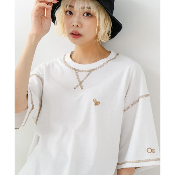 型番：205252135ブランド：ユニット商品名：【OUTDOOR EXCHANGE】ZERO STAIN コラボ 配色ステッチ クルーネックTシャツカラー：ホワイト/アイボリー