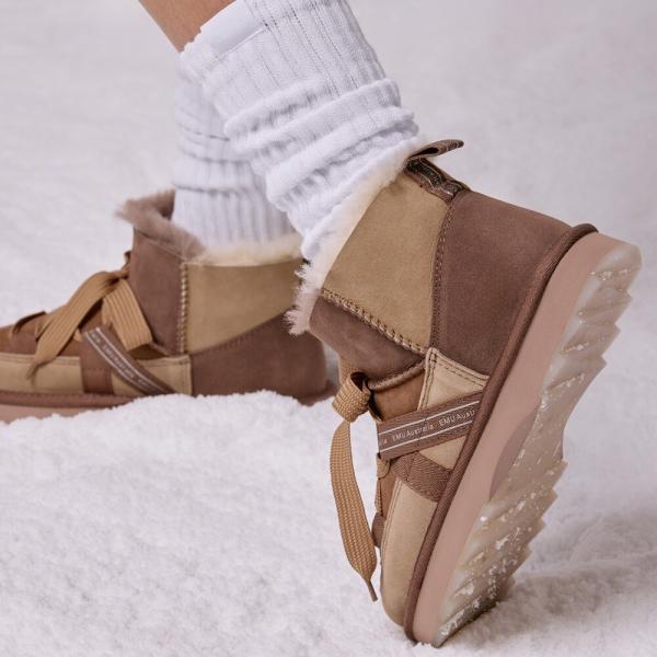 型番：W13195ブランド：エミュオーストラリア商品名：【EMU】エミュ 25秋冬新作  Blurred Micro Patchworkカラー：モカ