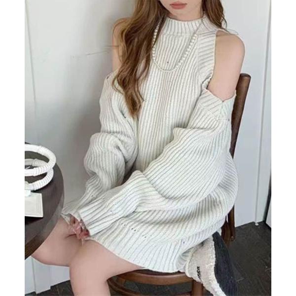 型番：jsglt230aブランド：ジャスミングランディフローラム商品名：【Jasmine】肩出しニットミニワンピースカラー：ブラック/ホワイト/ベージュ