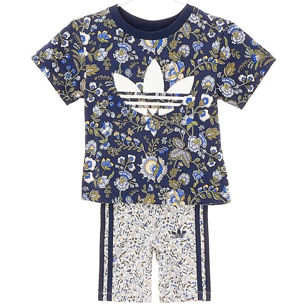 型番：N3139-JV7722ブランド：アディダス オリジナルス商品名：adidas Originals×Liberty London 半袖Tシャツ セットアップ キッズカラー：ブルー