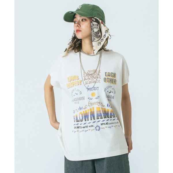 型番：210252011002ブランド：ローズバッド商品名：HLAADAforROSEBUD/BLOWN AWAY PRINT TEEカラー：WHITE/PINK