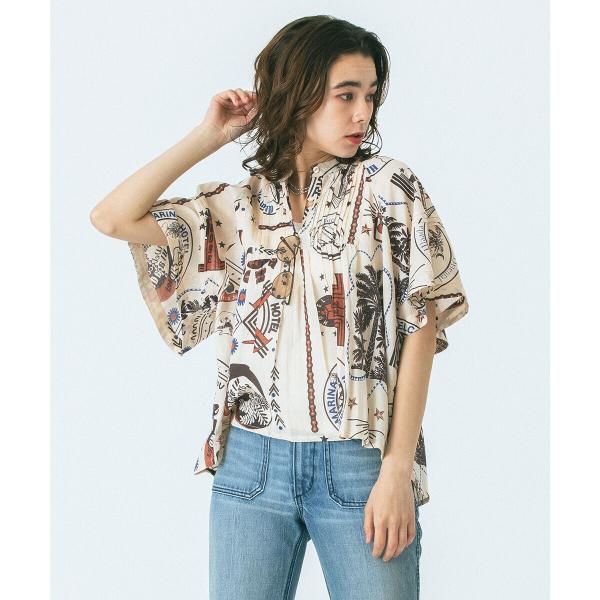 型番：210252014004ブランド：ローズバッド商品名：HLAADAforROSEBUD/BANDANA TUCK SHIRTカラー：NAVY/BEIGE