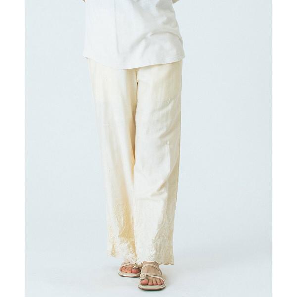 型番：210252031001ブランド：ローズバッド商品名：HLAADAforROSEBUD/EMBROIDERY PANTSカラー：WHITE/BLACK