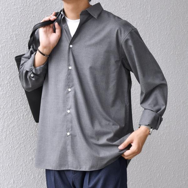 型番：711160003ブランド：シップス エニィ商品名：SHIPS any: LIM BLESS ソリッド/ストライプ レギュラーカラー シャツ(セットアッカラー：ホワイト/チャコールグレー/カーキ/ネイビー