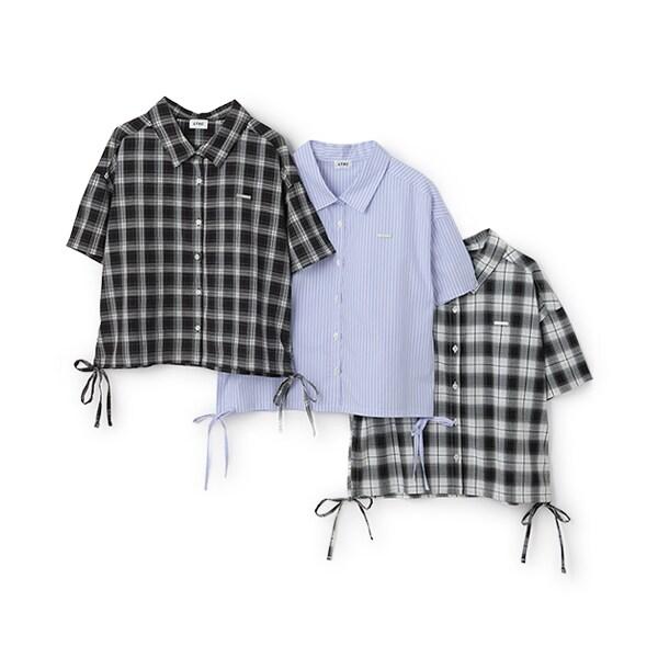 型番：7753203ブランド：ラブトキシック商品名：【LTXC】サイドドロスト半袖シャツカラー：オフ　ホワイト/サックス/黒