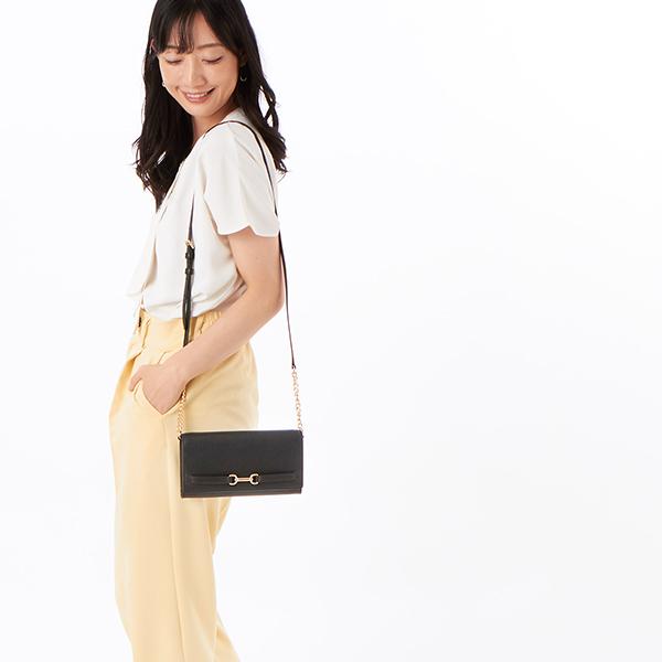 型番：35S5G2ZC7L1ブランド：マイケル・コース商品名：CARSON LG WALLET ON A CHAIN クロスボディカラー：ブラック