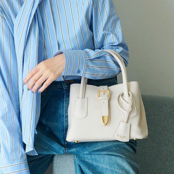 型番：503085000524ブランド：トプカピ商品名：【Breath TOPKAPI】RIPPLE リプル バックル ショルダー付き ミニ トートバッグカラー：オフ/グレージュ/ブラック