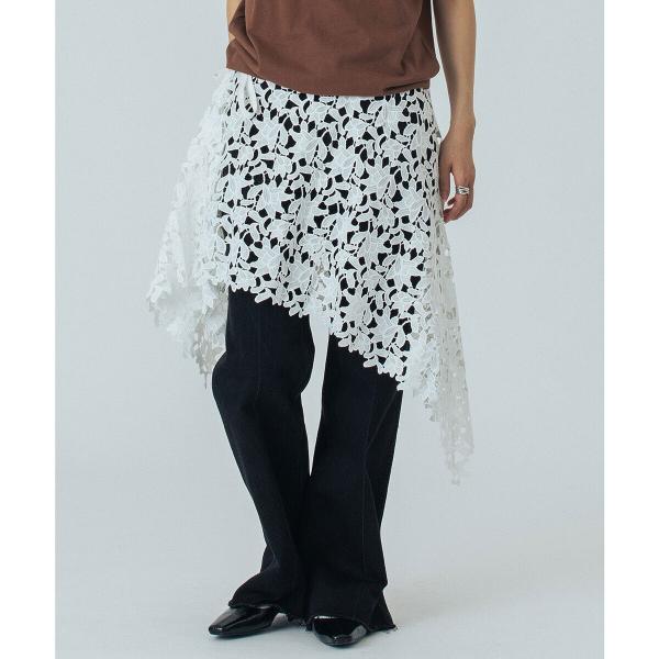 型番：202252032008ブランド：ローズバッド商品名：LACE WRAP SKIRTカラー：WHITE/BLACK
