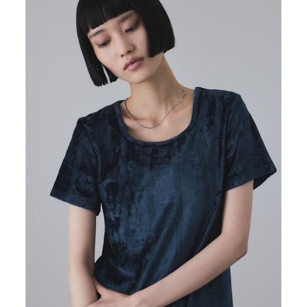 型番：EUM75910ブランド：アダムエロペ商品名：【Miller for ADAM ET ROPE'】別注 ベロアスクエアTeeカラー：グリーン(30)/ネイビー(40)