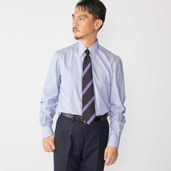 型番：111100689ブランド：シップス商品名：【SHIPS別注】Errico Formicola: DALIO ヘアライン ストライプ シャツカラー：スカイブルー