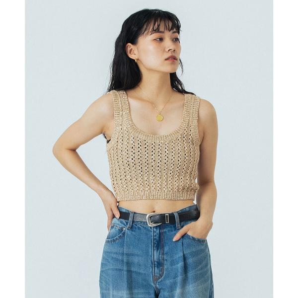 型番：203253015002ブランド：ローズバッド商品名：CREOLME/LAME KNIT BUSTIERカラー：BLACK/BEIGE