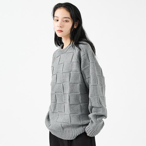 型番：04519840500ブランド：アバハウス商品名：【FORTUNA/フォルトゥナ】ECOTEC-Knit/編み込み風ニットプルオーカラー：ブラック/ライトグレー/ライトベージュ