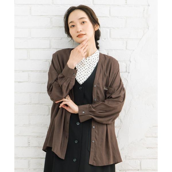 型番：33016672ブランド：サブストリート商品名：【大きいサイズ】15号(3L) FONTLAB 気流染めワンポイントロゴゆるシャツカラー：ブラック(00)/ブラウン(20)/イエロー(50)