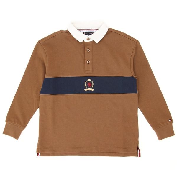 型番：KB09953ブランド：トミー ヒルフィガー商品名：BOYS ライン入りロングスリーブポロシャツカラー：ブラウンＧＶＰ