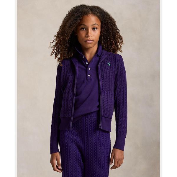 型番：CWPOSWEG6820557ブランド：ポロ ラルフ ローレン商品名：(ガールズ 7才〜16才)ミニケーブル コットン フルジップ フーディカラー：500パープル