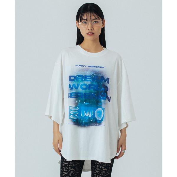 型番：208253011002ブランド：ローズバッド商品名：OKIRAKU×ROSEBUD/GRAPHIC BIG TEEカラー：WHITE/BLACK