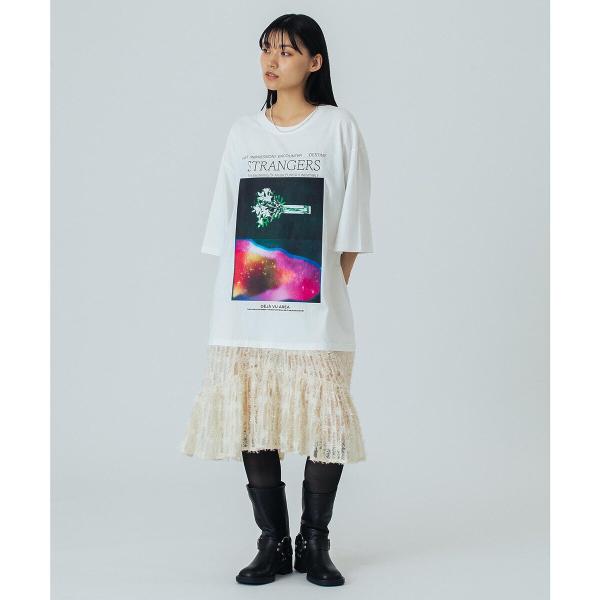 型番：208253041001ブランド：ローズバッド商品名：OKIRAKU×ROSEBUD/DOCKING GRAPHIC DRESSカラー：WHITE/BLACK