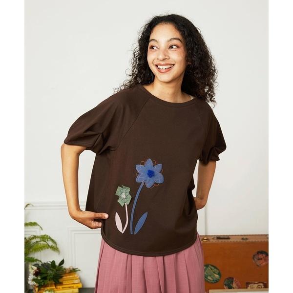 型番：GJKJB38170ブランド：ホコモモラ商品名：Jardines フラワーモチーフクラフトカットソーカラー：アイボリー/ブラウン