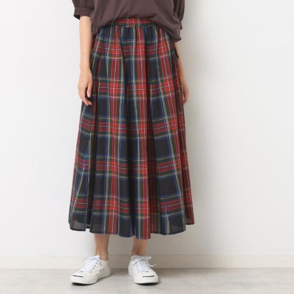 型番：F5874015ブランド：デッサン商品名：【ウエストゴム洗える】映えチェック柄スカート（XSL）カラー：ブラック（２１９）/ブラウン（２４４）